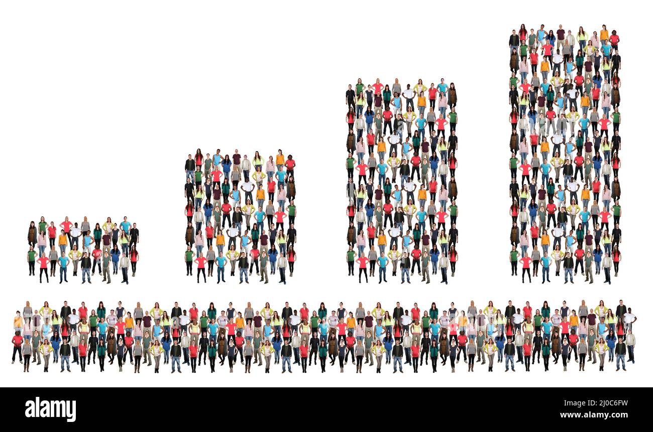 Bar chart people group people success economy growth diagram business ...