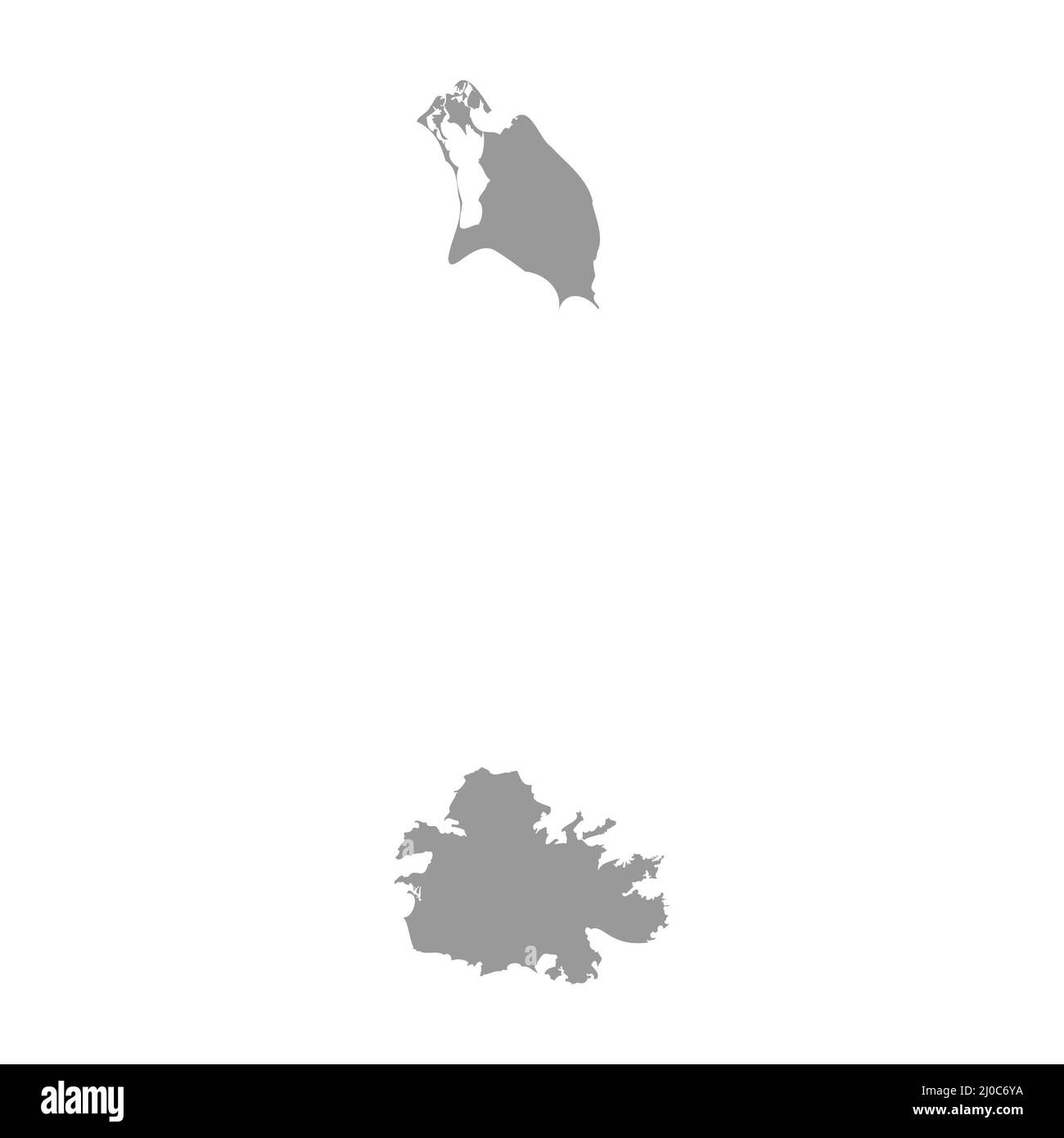 Antigua and Barbuda vector country map silhouette Stock Vector Image ...