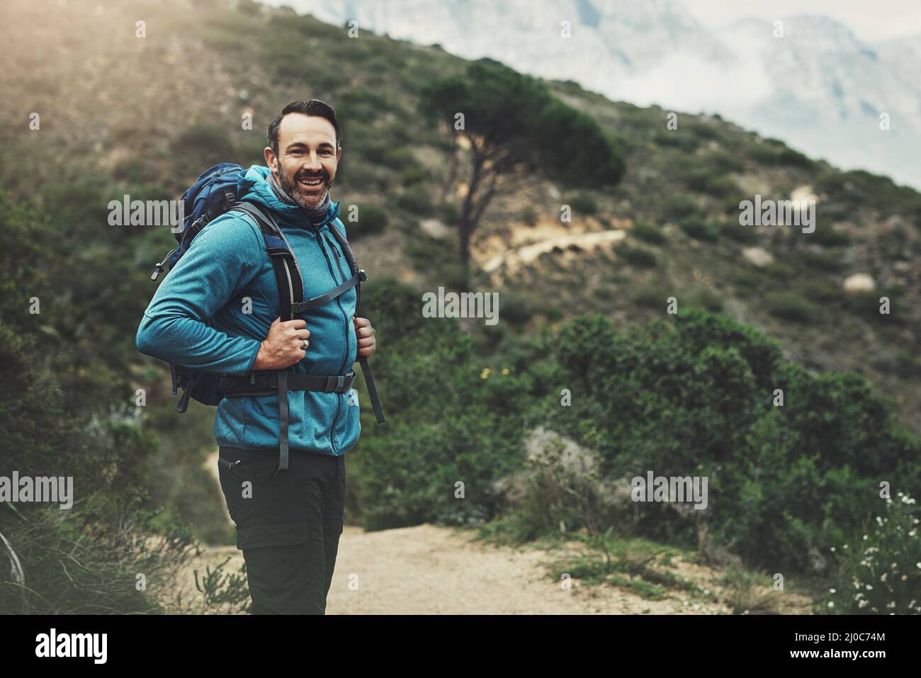 Lets journey to the centre of the world. Portrait of a middle aged man ...