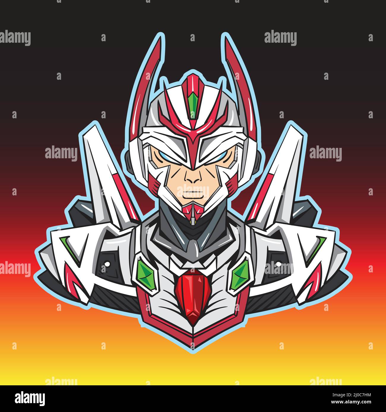 Cyborg portrait Stock Vector Images - Alamy