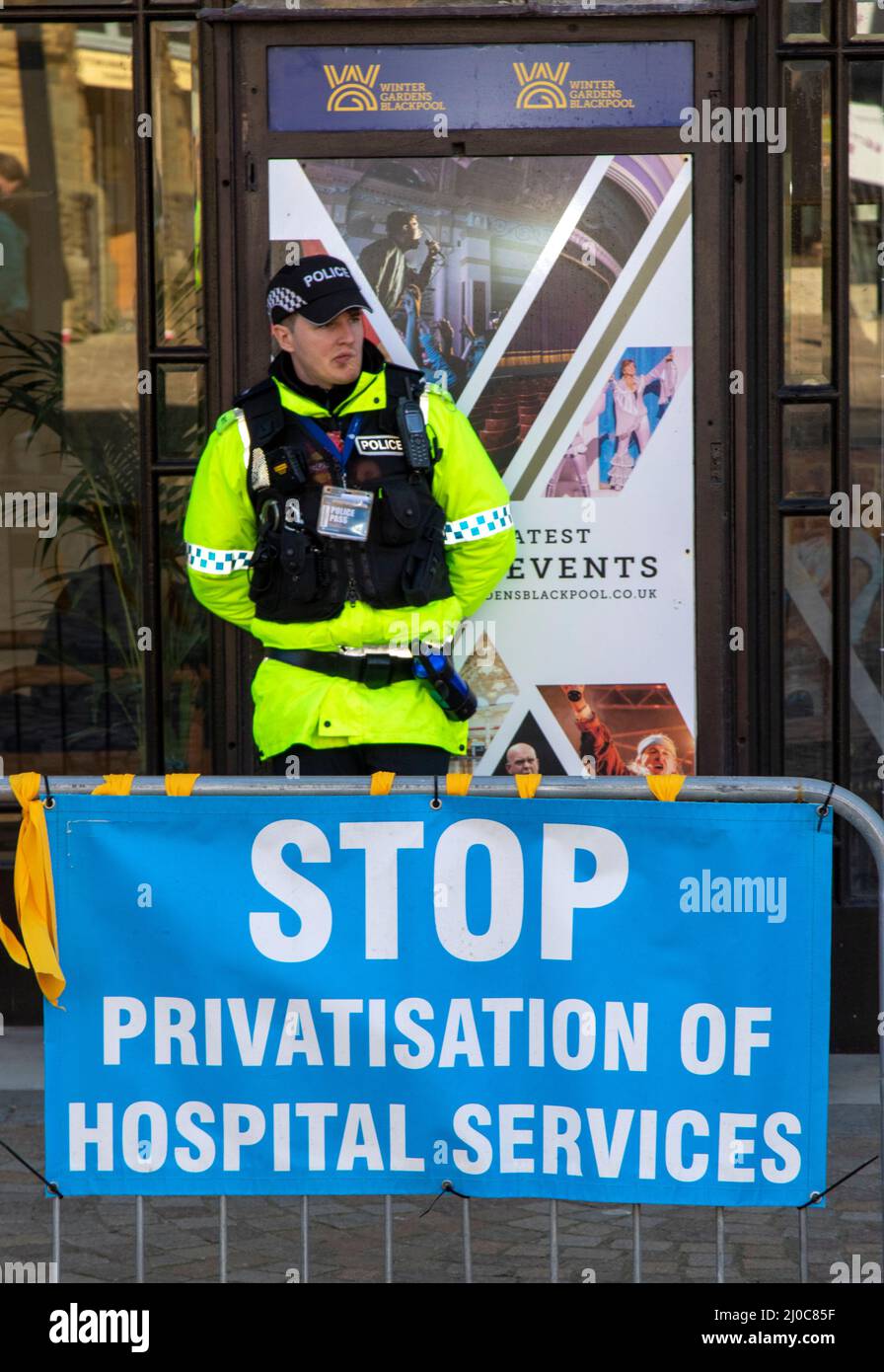 Blackpool, UK. 18th Mar, 2022. Stop privatisation of Hospital Services ...