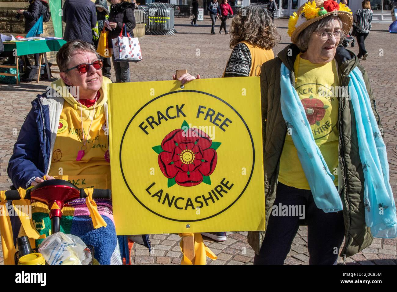Blackpool, UK. 18th Mar, 2022. Frack Free Lancashire Protests campaigns ...