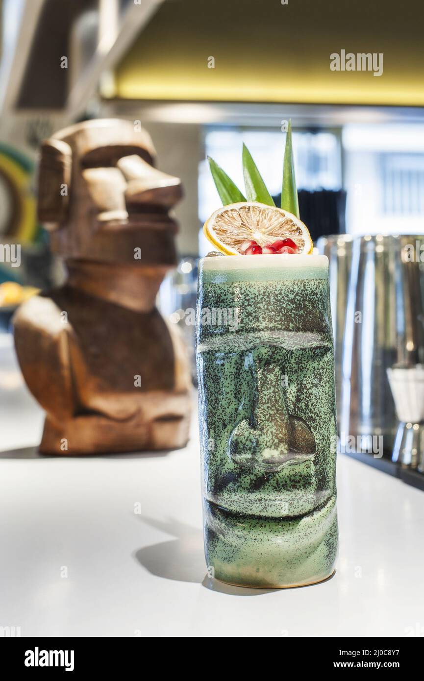 Fresh cocktail alcohol drink in night bar Stock Photo - Alamy