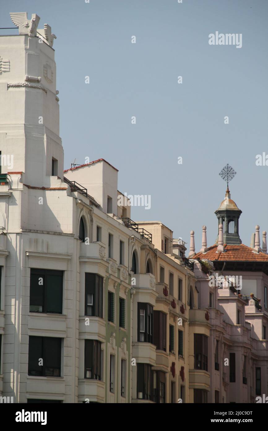 Old and modern buildings of the city with the sky in background Stock ...