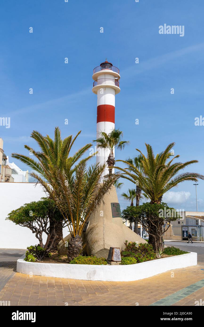 Rota, Spain - 12 March, 2022: view of the historic lighthouse in the ...