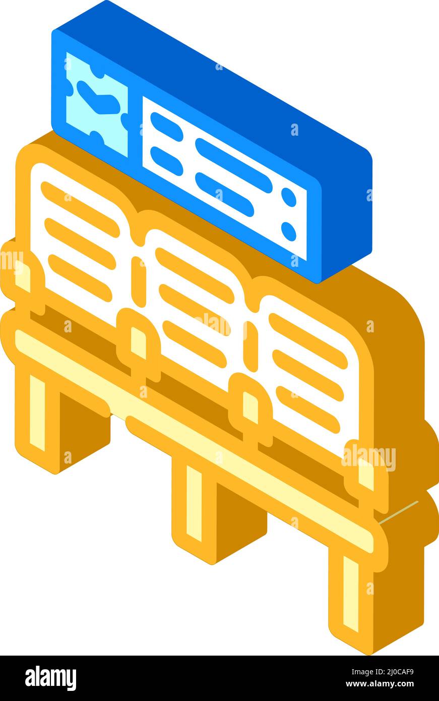 waiting hall seats airport isometric icon vector illustration Stock ...