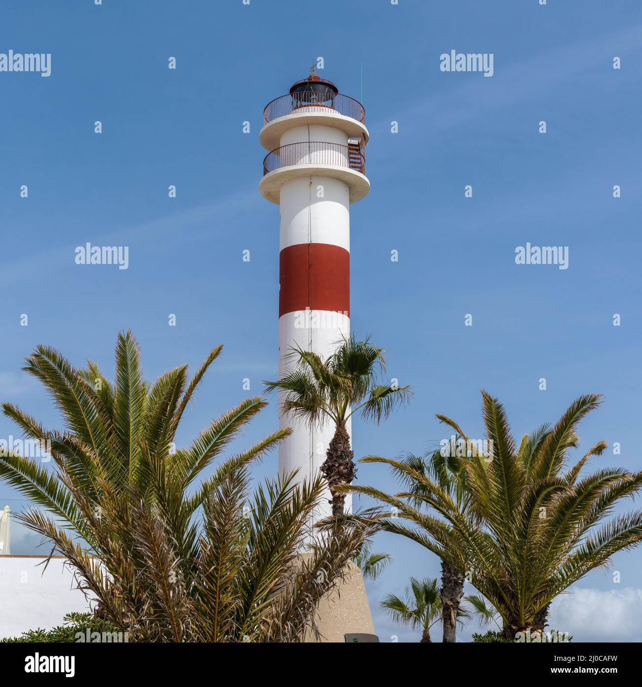 Rota, Spain - 12 March, 2022: view of the historic lighthouse in the ...