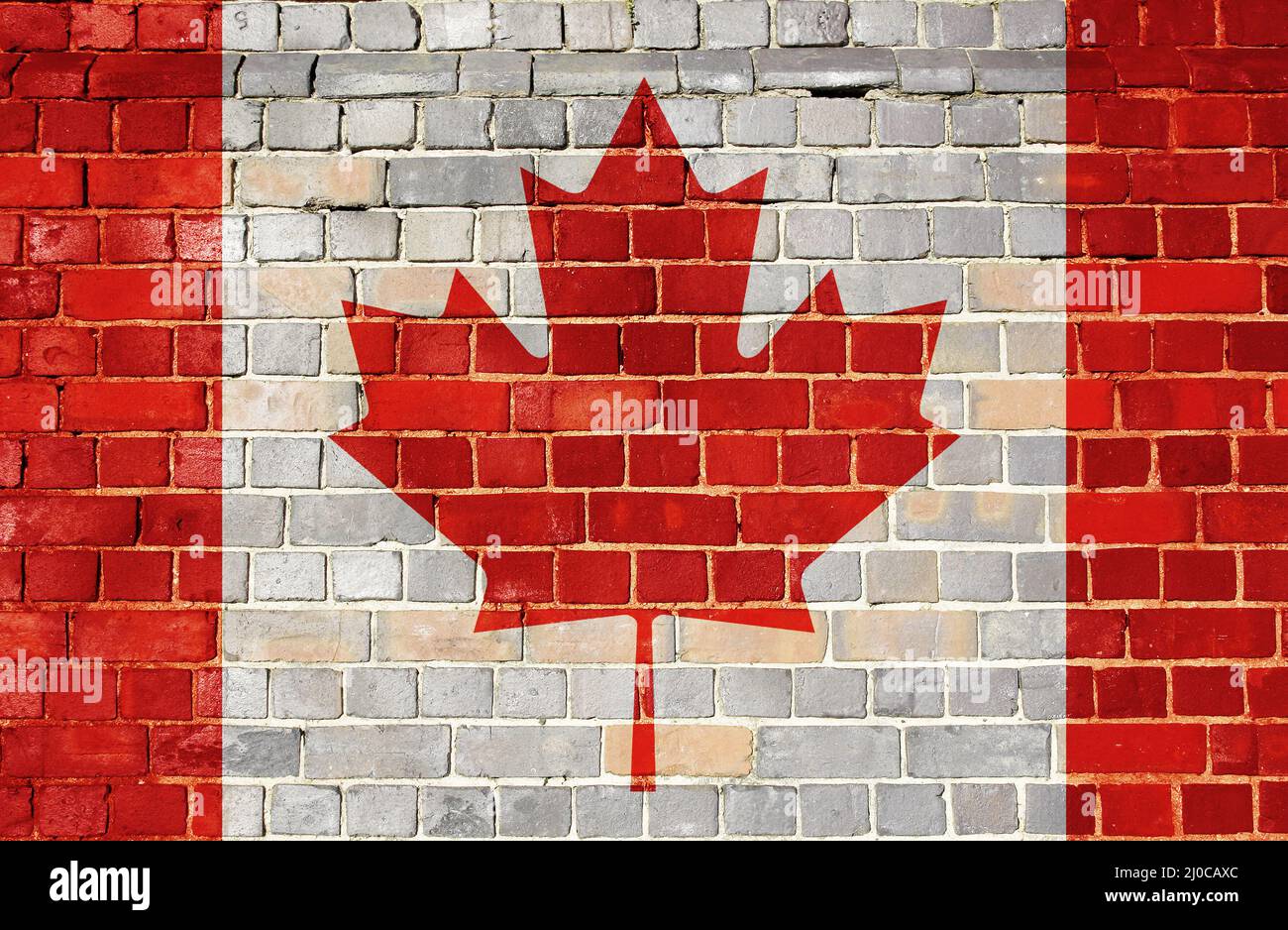 Canada flag on a brick wall Stock Photo - Alamy