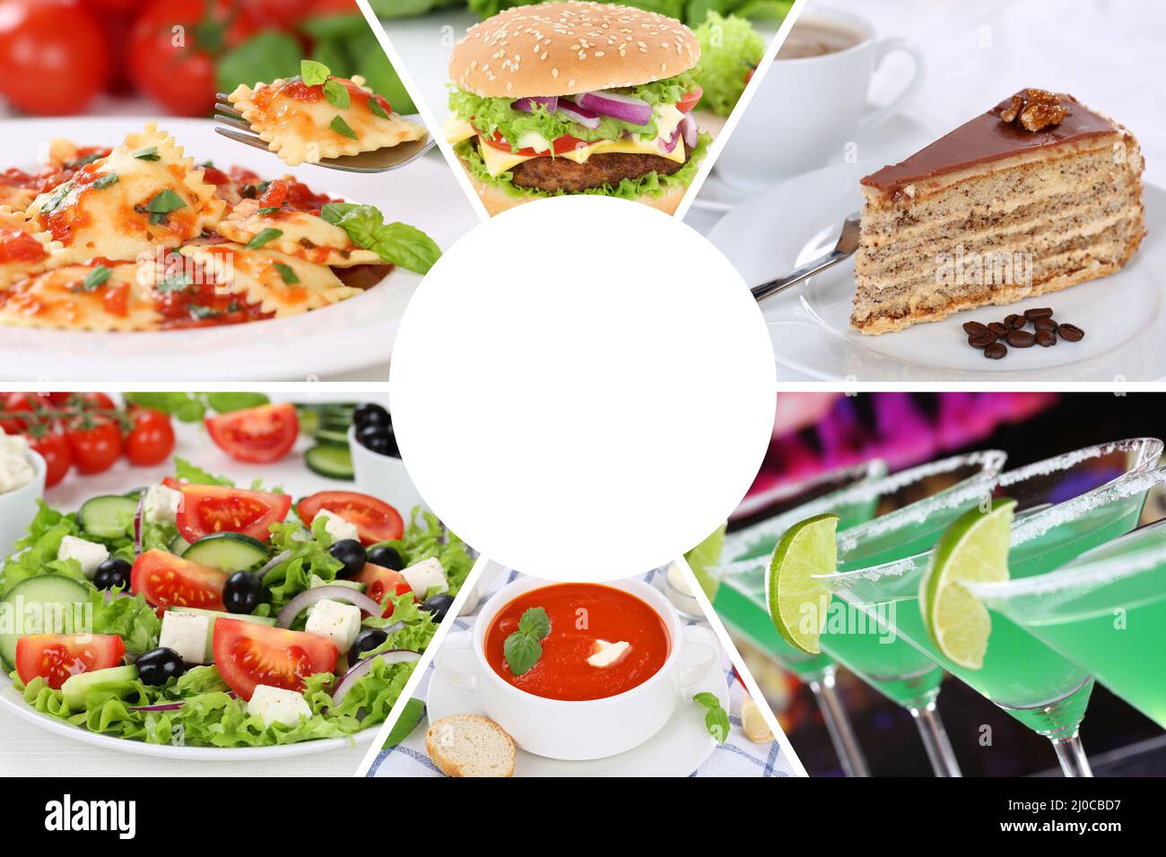 Collection collage food and drink card menu dishes drinks restaurant ...