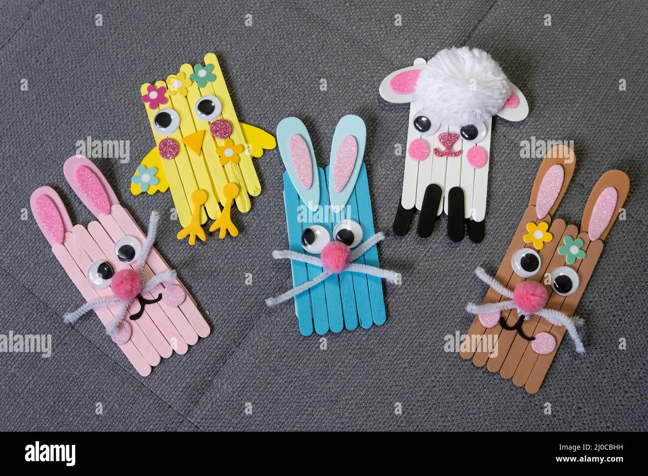Easy crafts for kids. Project of children creativity, handicrafts Stock ...
