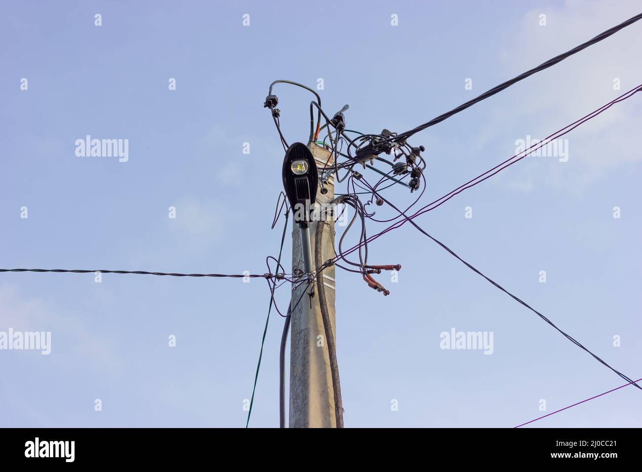 Wires on a pole hi-res stock photography and images - Alamy