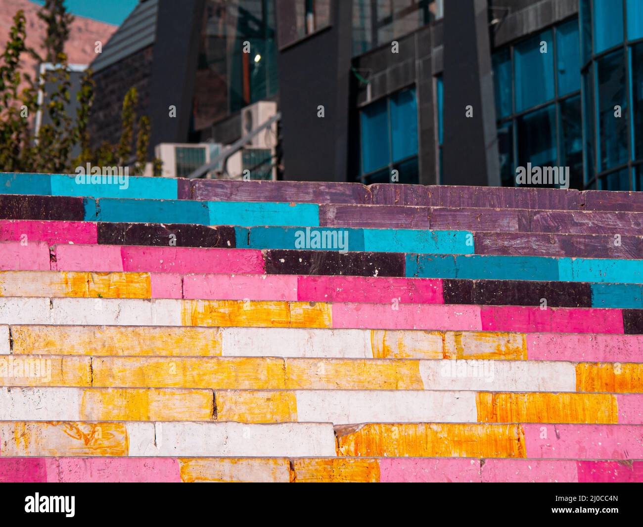 colorful stairs in the central park of Syria Damascus Stock Photo - Alamy
