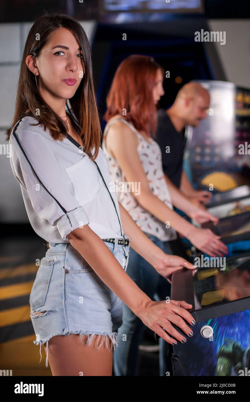 Playing compute games hi-res stock photography and images - Alamy
