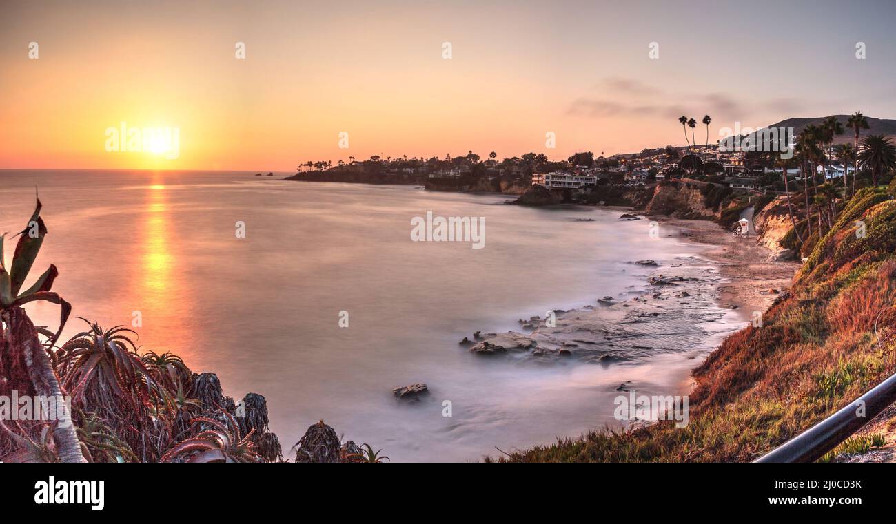 Sunset over the ocean through a neutral density filter at Divers Cove ...