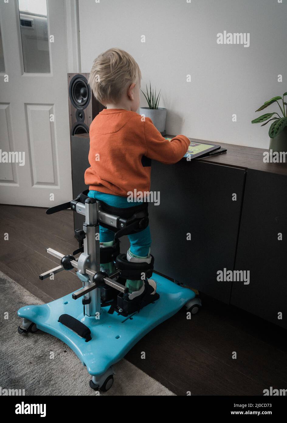 Standing Frame Distance Learning Stock Photo - Alamy