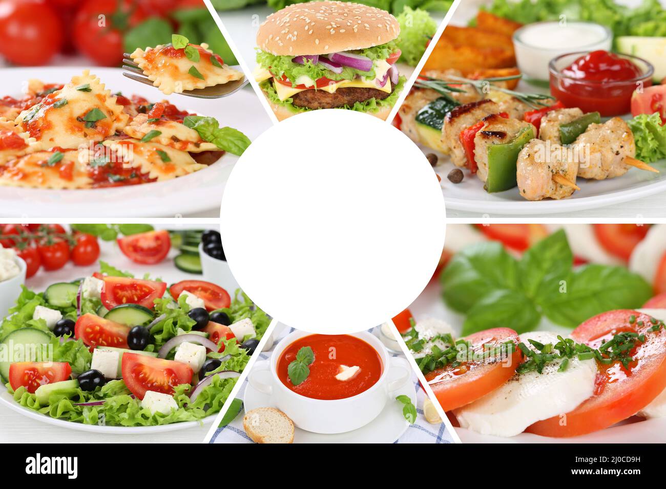 Collection Collage Food Dishes Restaurant Map Menu Stock Photo - Alamy