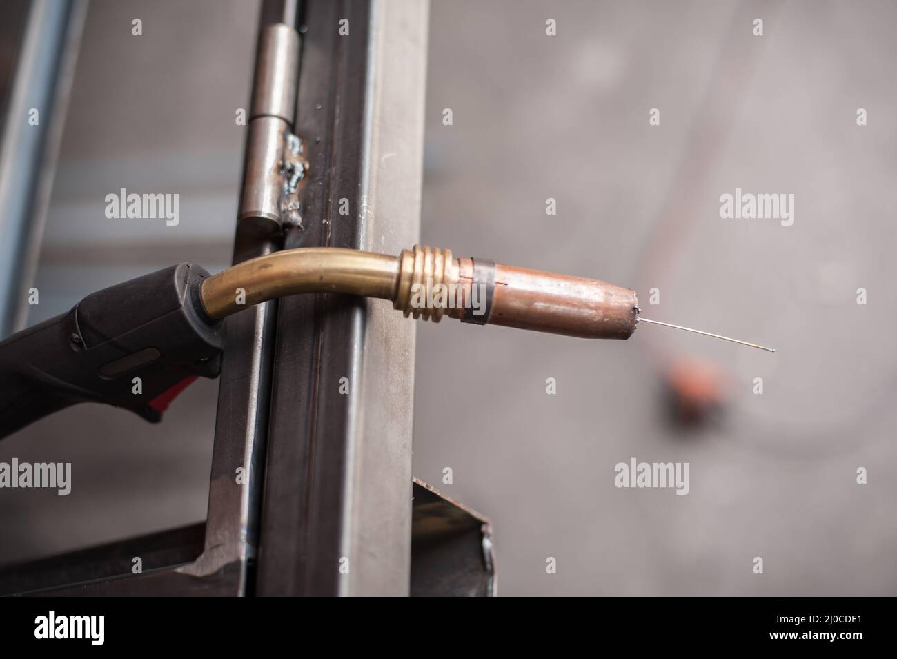 Industrial tool for welding the steel structure. Close up Stock Photo ...