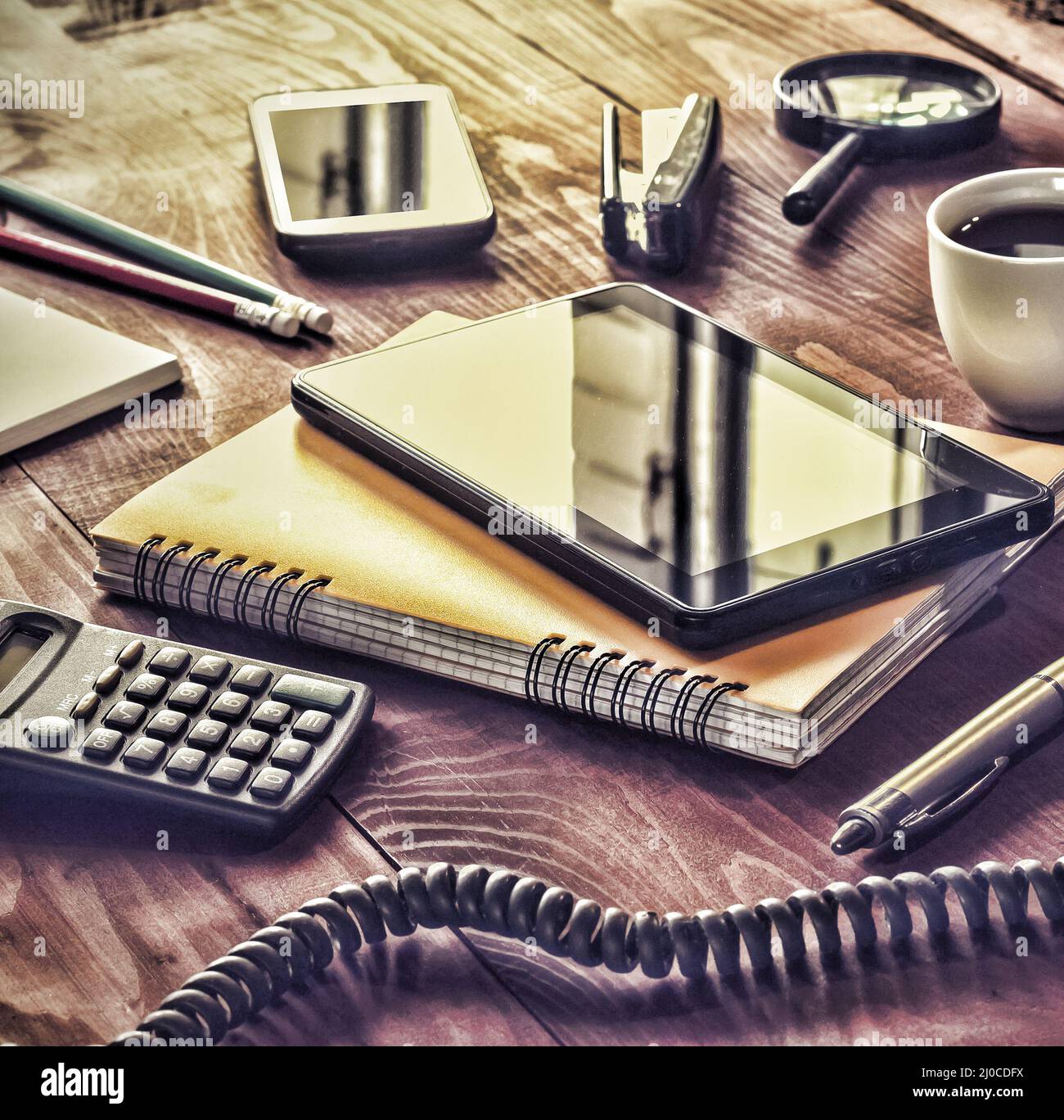 Layout, workplace office manager Stock Photo - Alamy