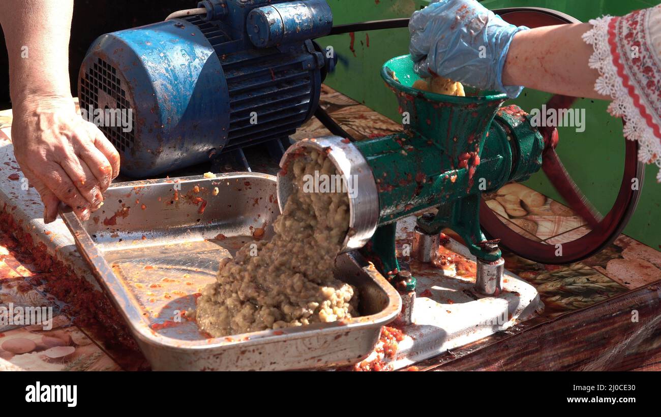Making of Ajvar Stock Photo - Alamy