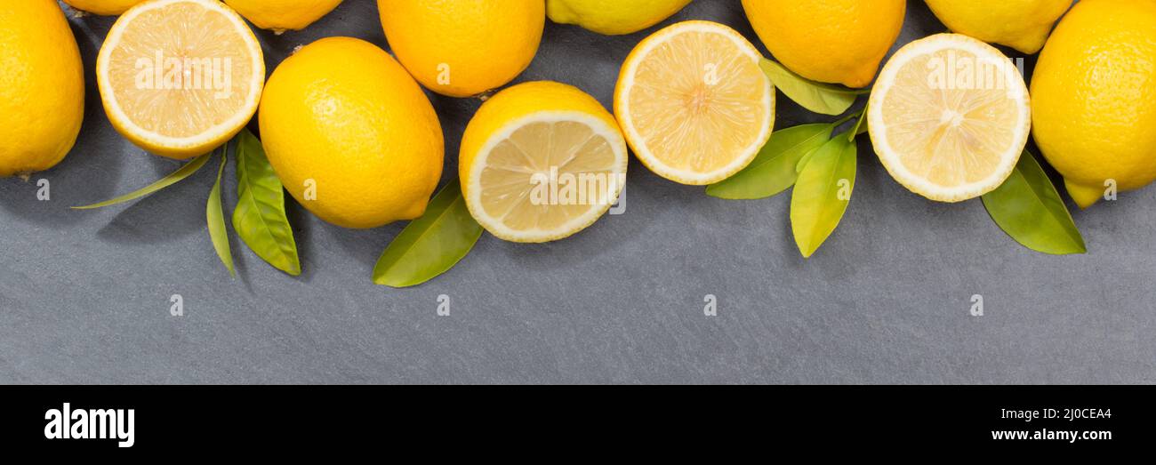 Lemon lemons fruits banner hi-res stock photography and images - Alamy