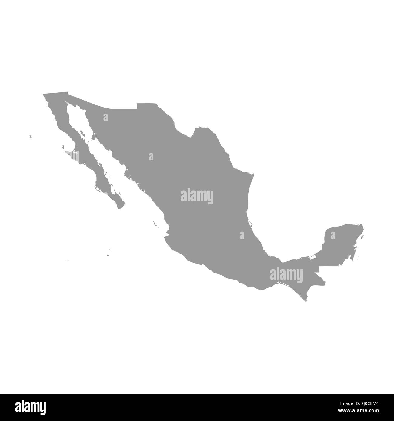 Mexico vector country map silhouette Stock Vector Image & Art - Alamy