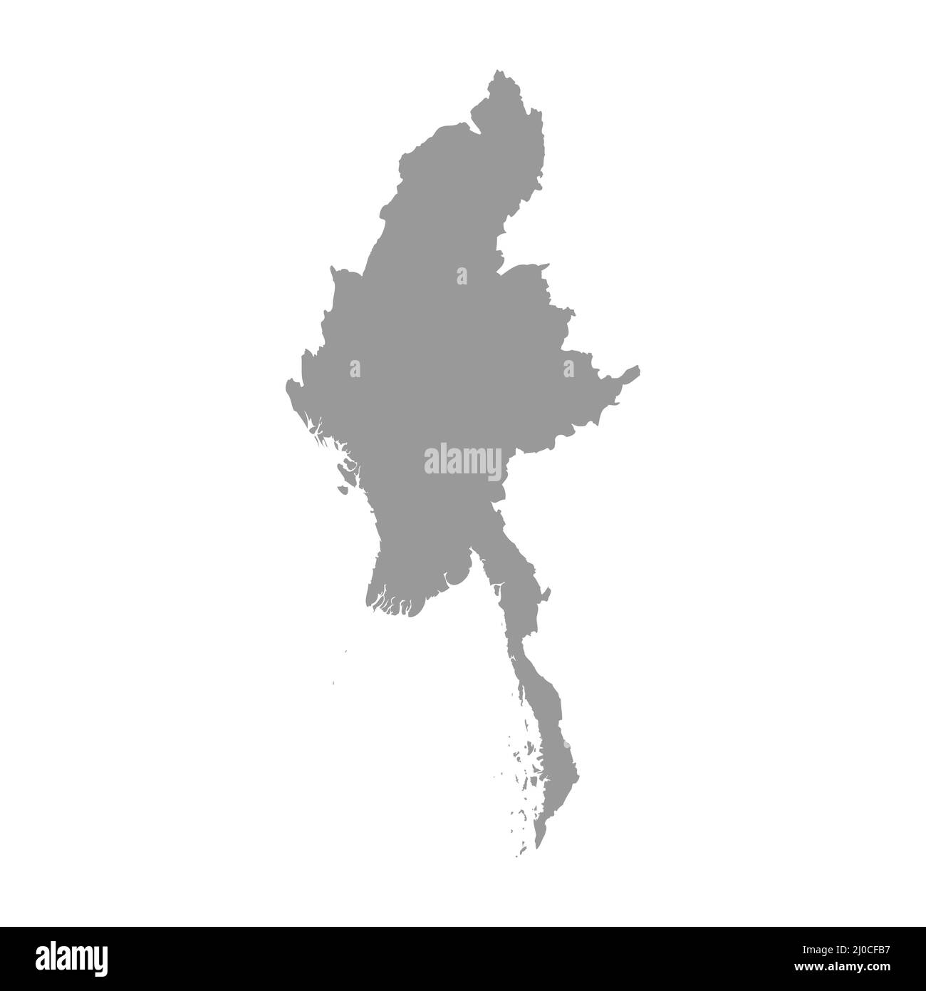 Myanmar vector country map silhouette Stock Vector Image & Art - Alamy