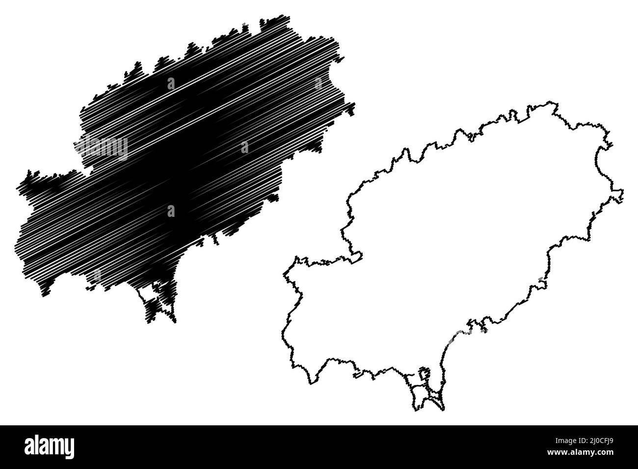 Ibiza island (Kingdom of Spain, Balearic Islands) map vector ...