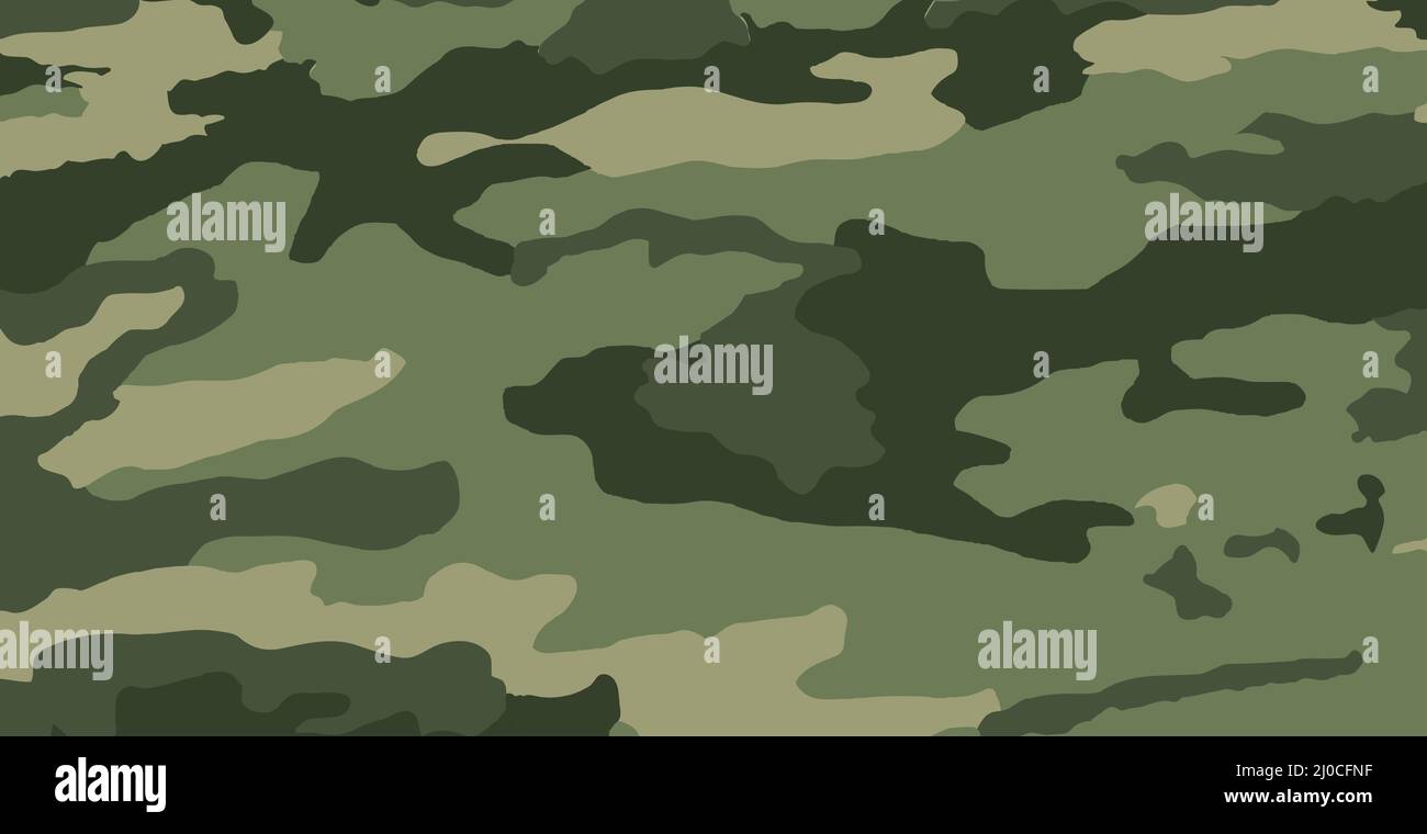 Panoramic green army flora background texture - Vector illustration ...