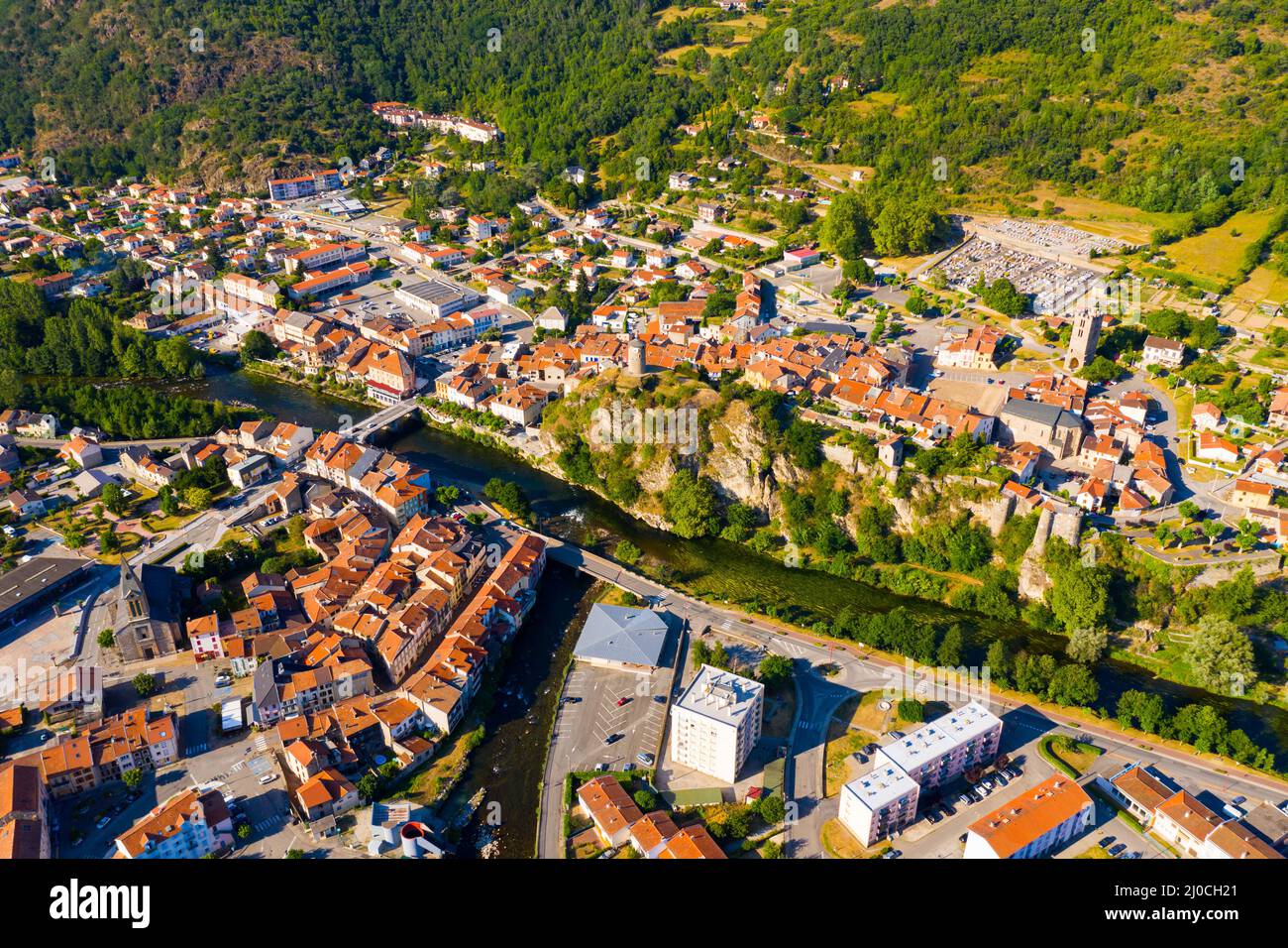 Aerial view of Tarascon-sur-Ariege Stock Photo - Alamy