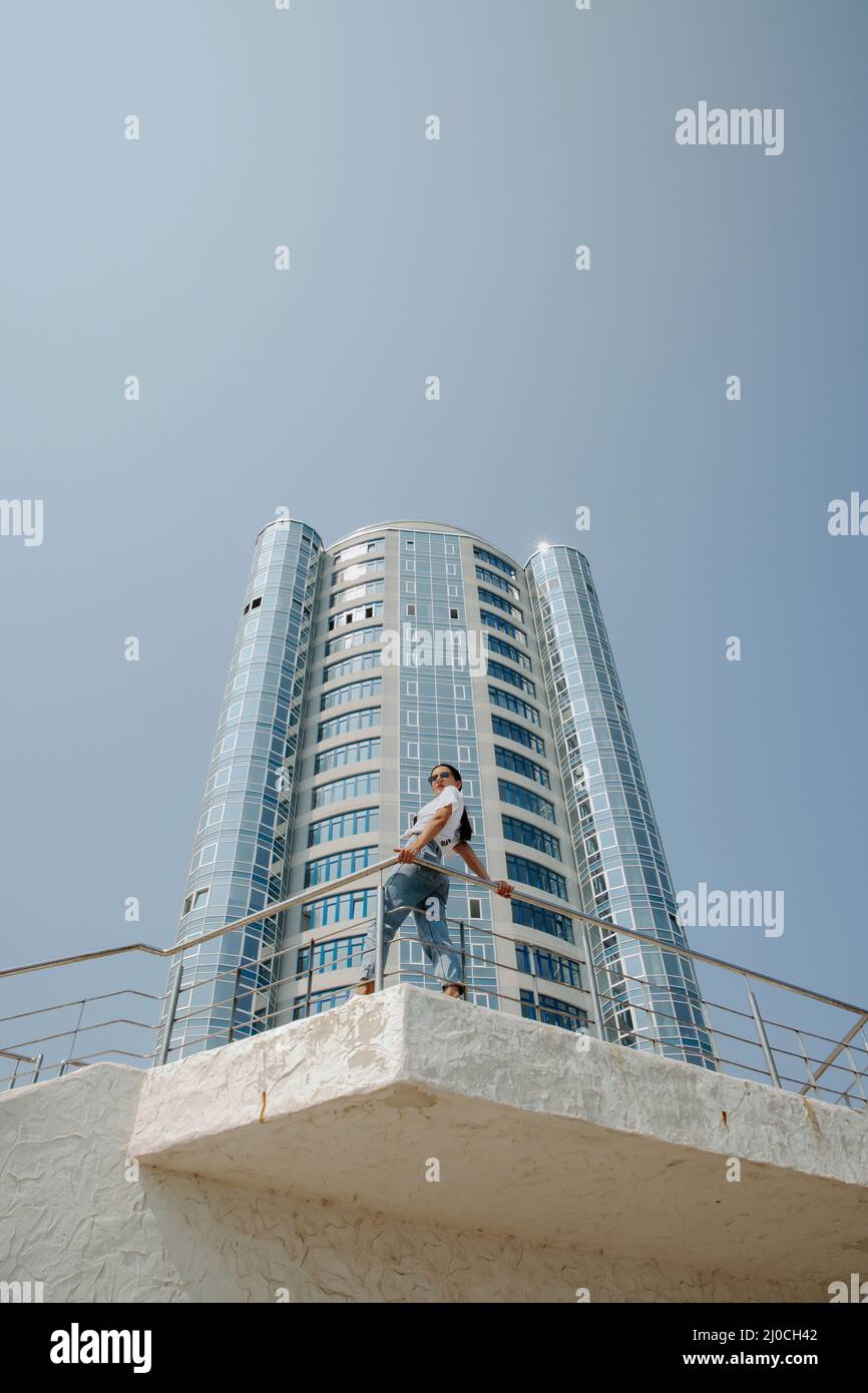 Girl from below hi-res stock photography and images - Alamy
