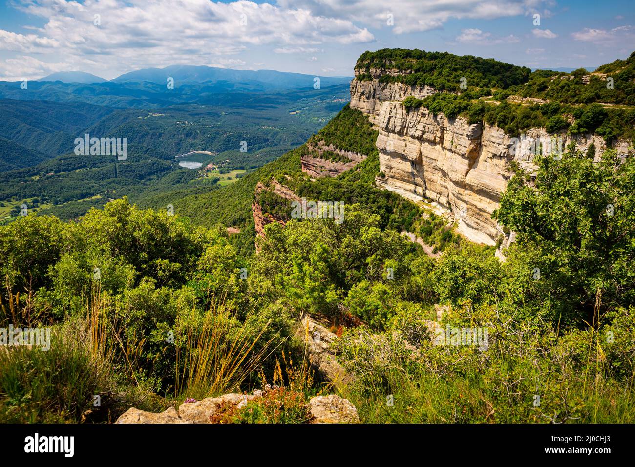 Mountain view from Catalan Tavertet village on summertime Stock Photo ...