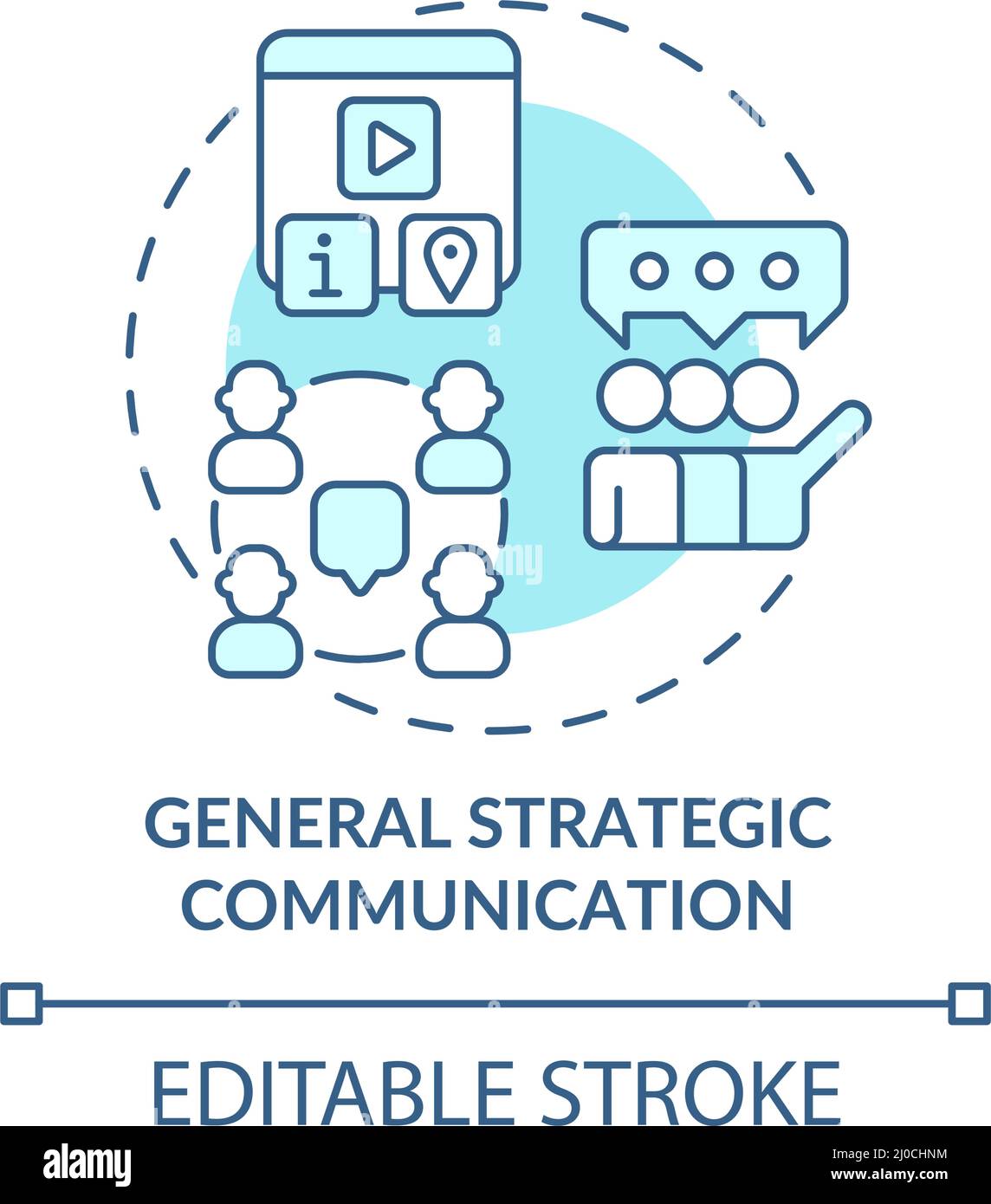 General strategic communication turquoise concept icon Stock Vector ...