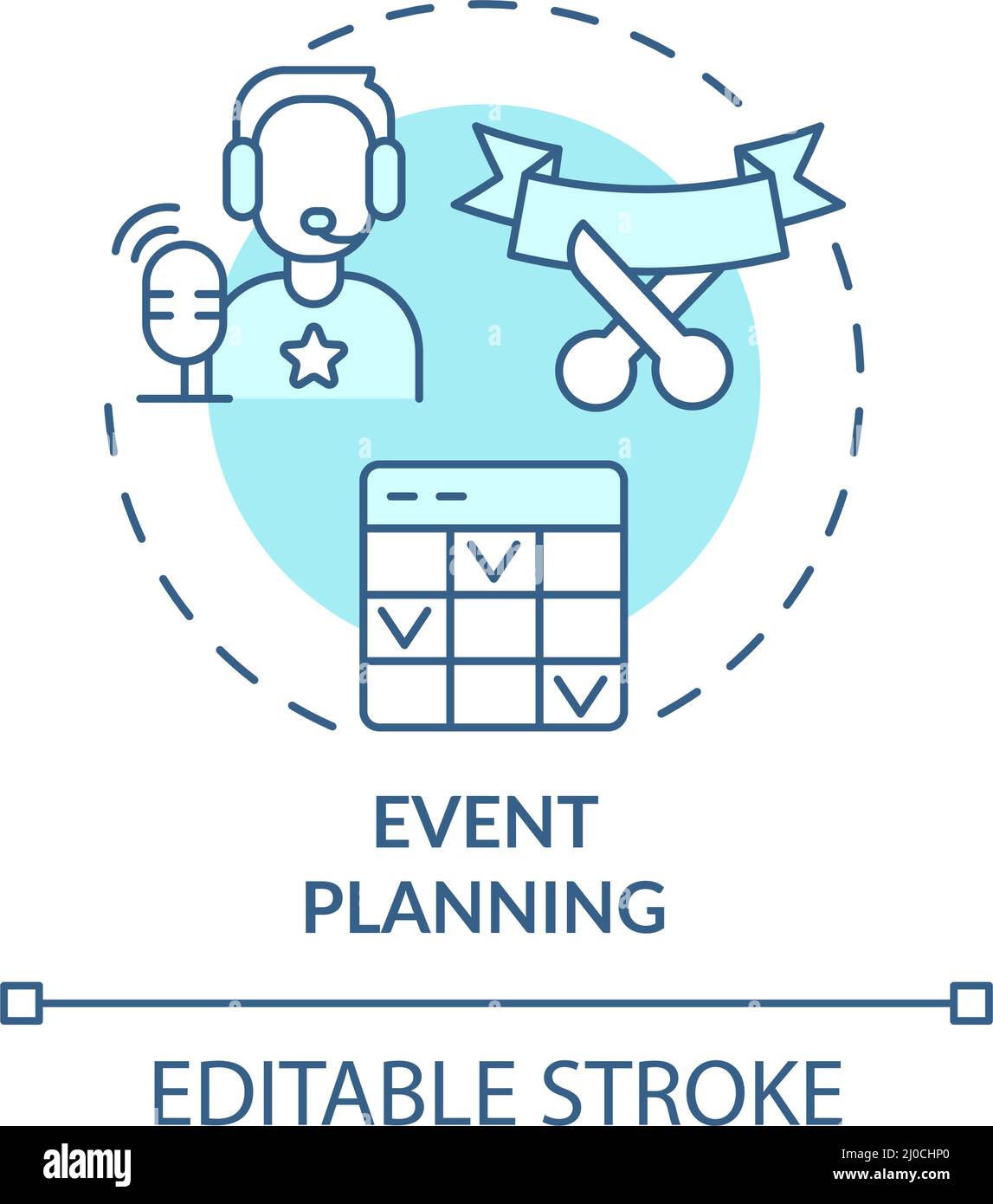 Event planning turquoise concept icon Stock Vector Image & Art - Alamy