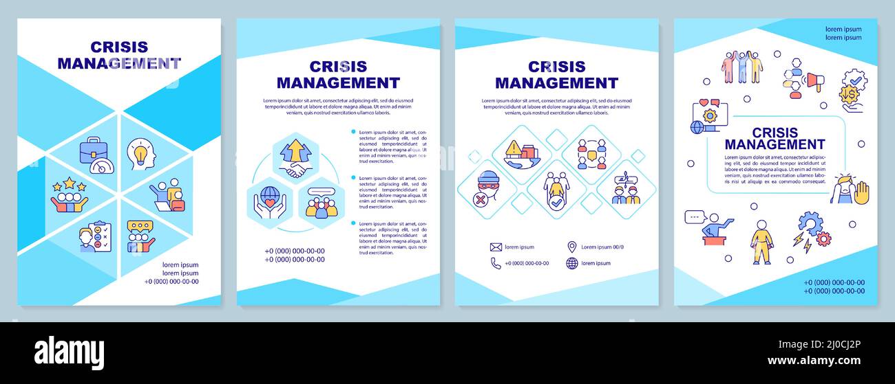 Crisis management blue brochure template Stock Vector Image & Art - Alamy
