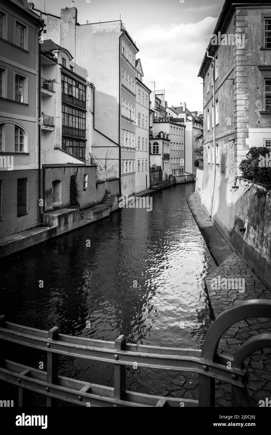 Beautiful vltava river buildings Black and White Stock Photos & Images ...