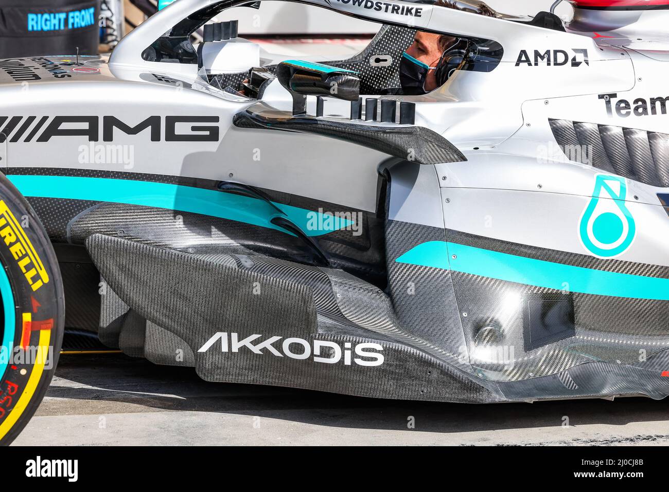 Sakhir, Bahrain. 18th Mar, 2022. Mercedes AMG F1 Team W13, mechanical ...