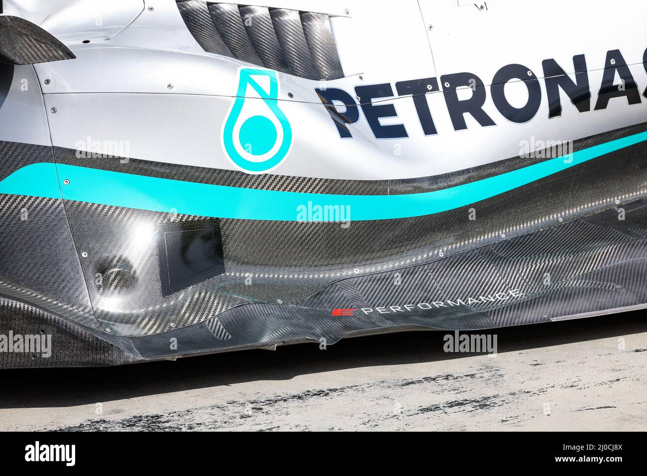 Sakhir, Bahrain. 18th Mar, 2022. Mercedes AMG F1 Team W13, mechanical ...