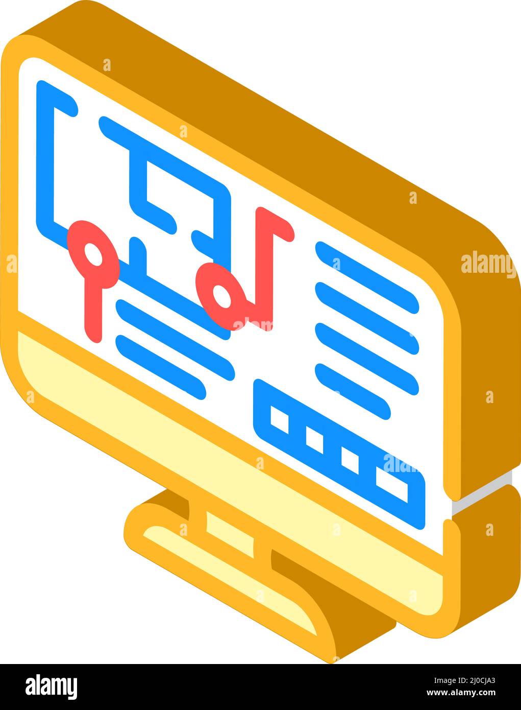 computer architect software isometric icon vector illustration Stock ...