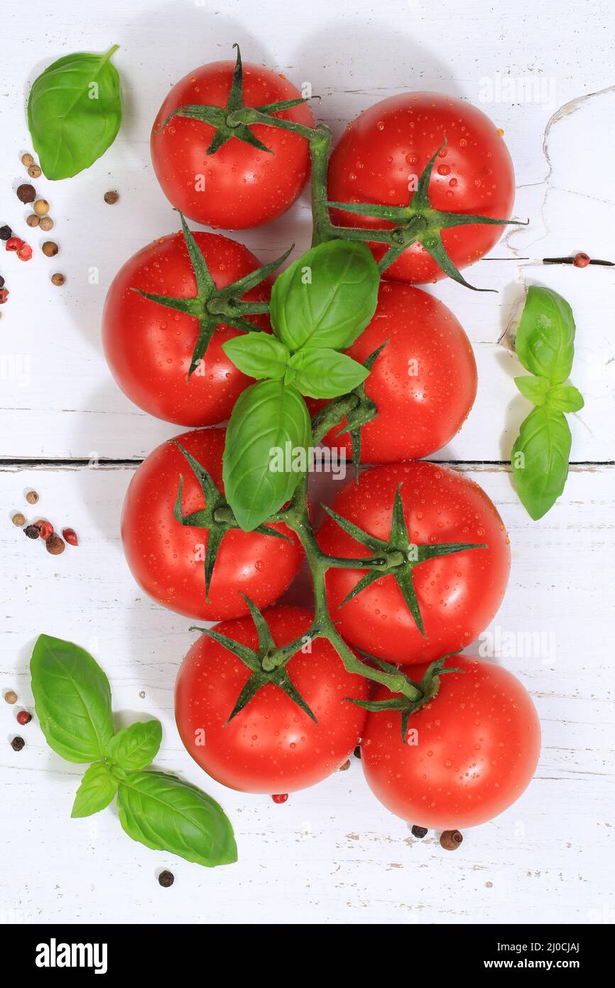 Tomatoes Tomato red vegetables upright from above Stock Photo - Alamy