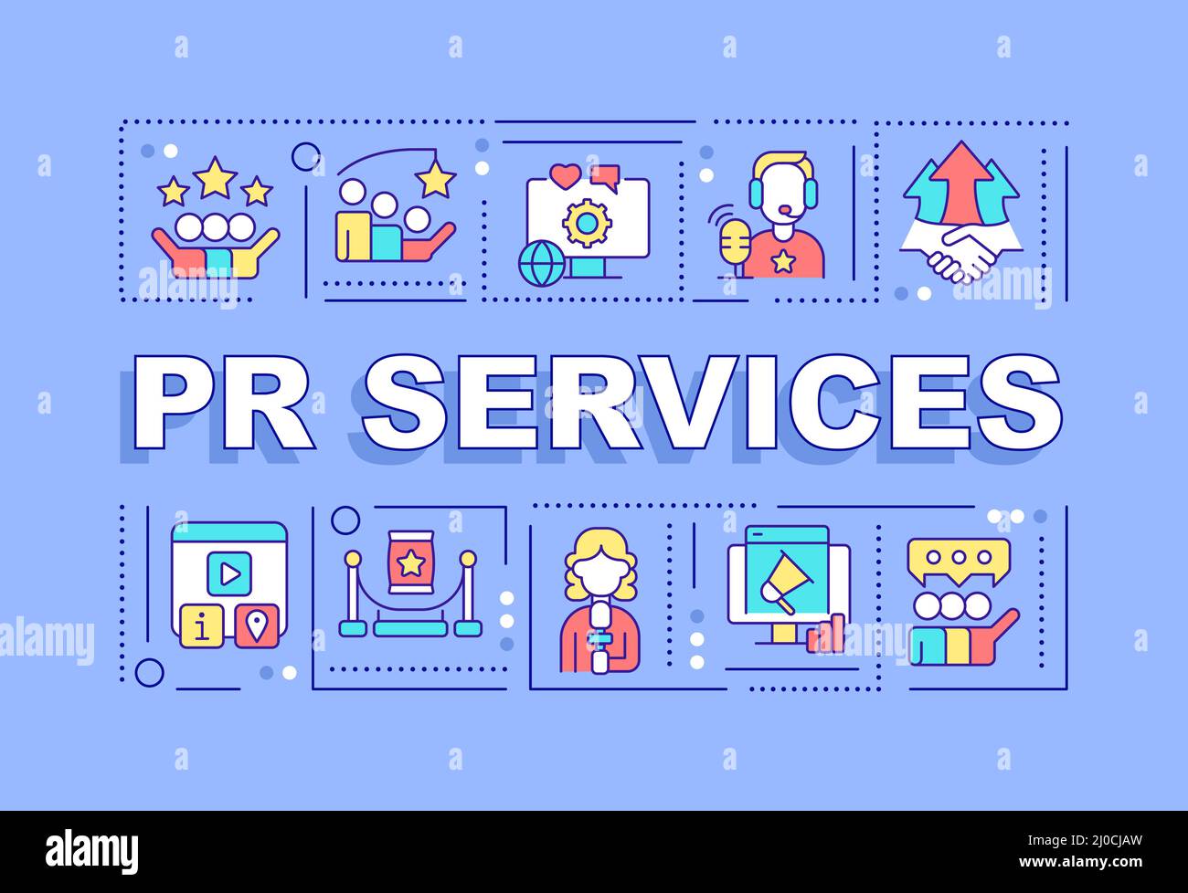 PR services word concepts purple banner Stock Vector Image & Art - Alamy