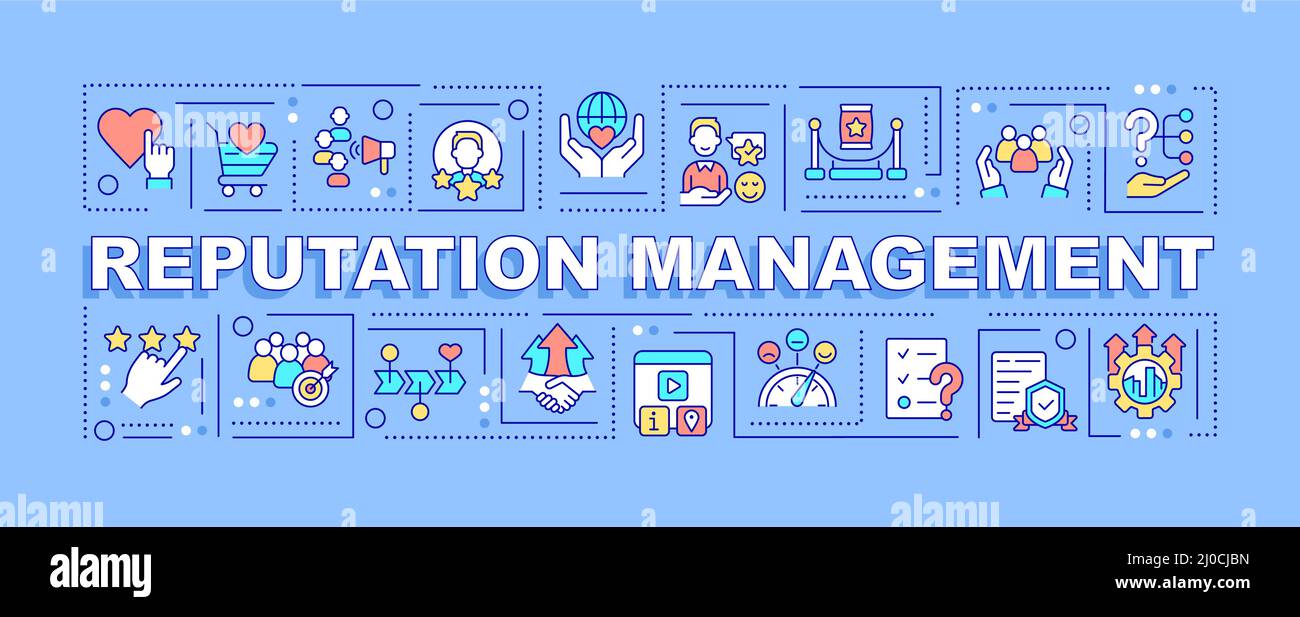Reputation management word concepts blue banner Stock Vector Image ...