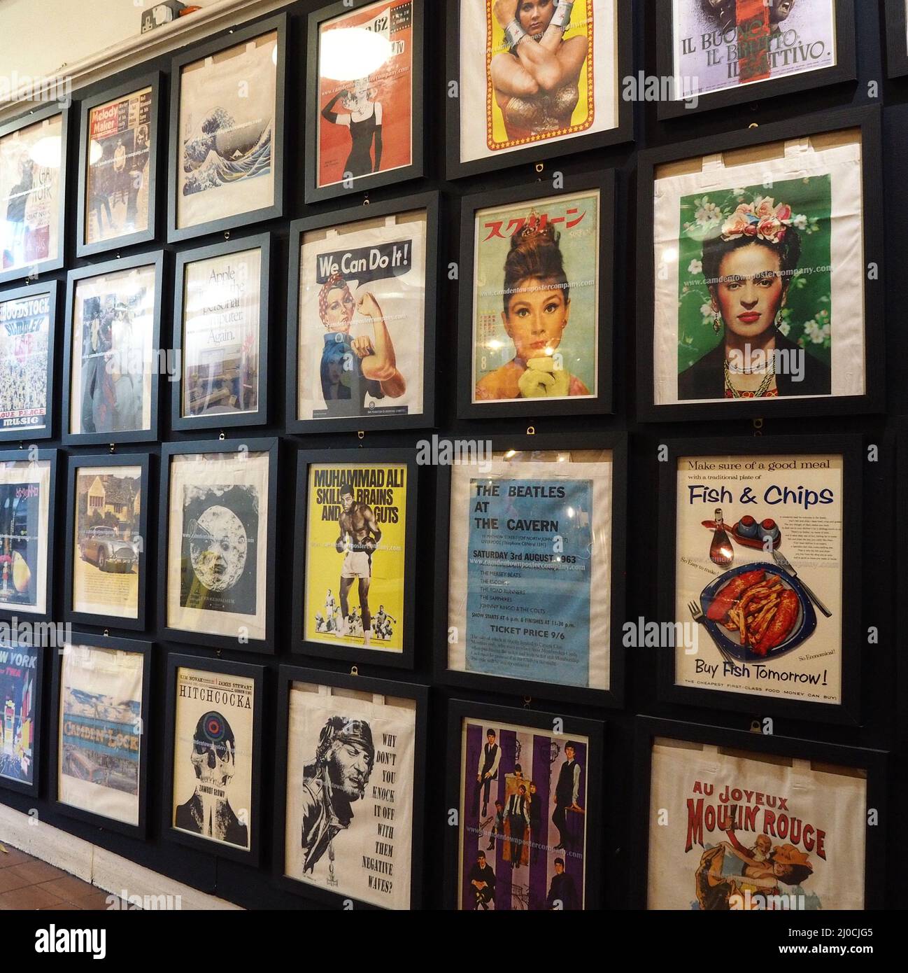 Range of posters and celebrity images, Camden Market, Camden Stock ...