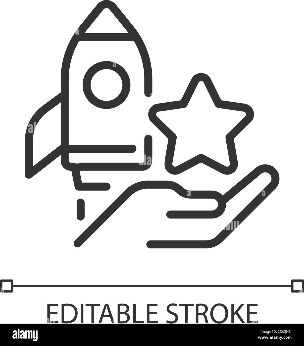 Launch bonus pixel perfect linear icon Stock Vector Image & Art - Alamy