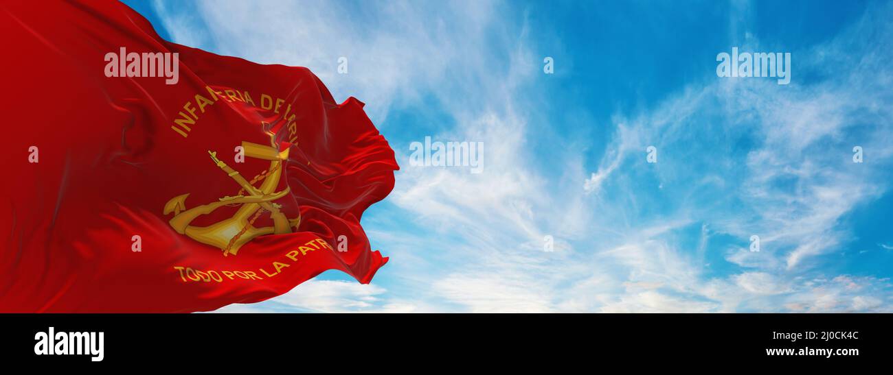 flag of Estandarte Infanteria de Marina , Mexico at cloudy sky ...