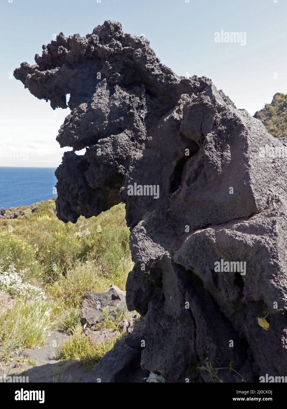 Lava rock in the valley of monsters on Vulcano, Aeolian Islands, Italy ...