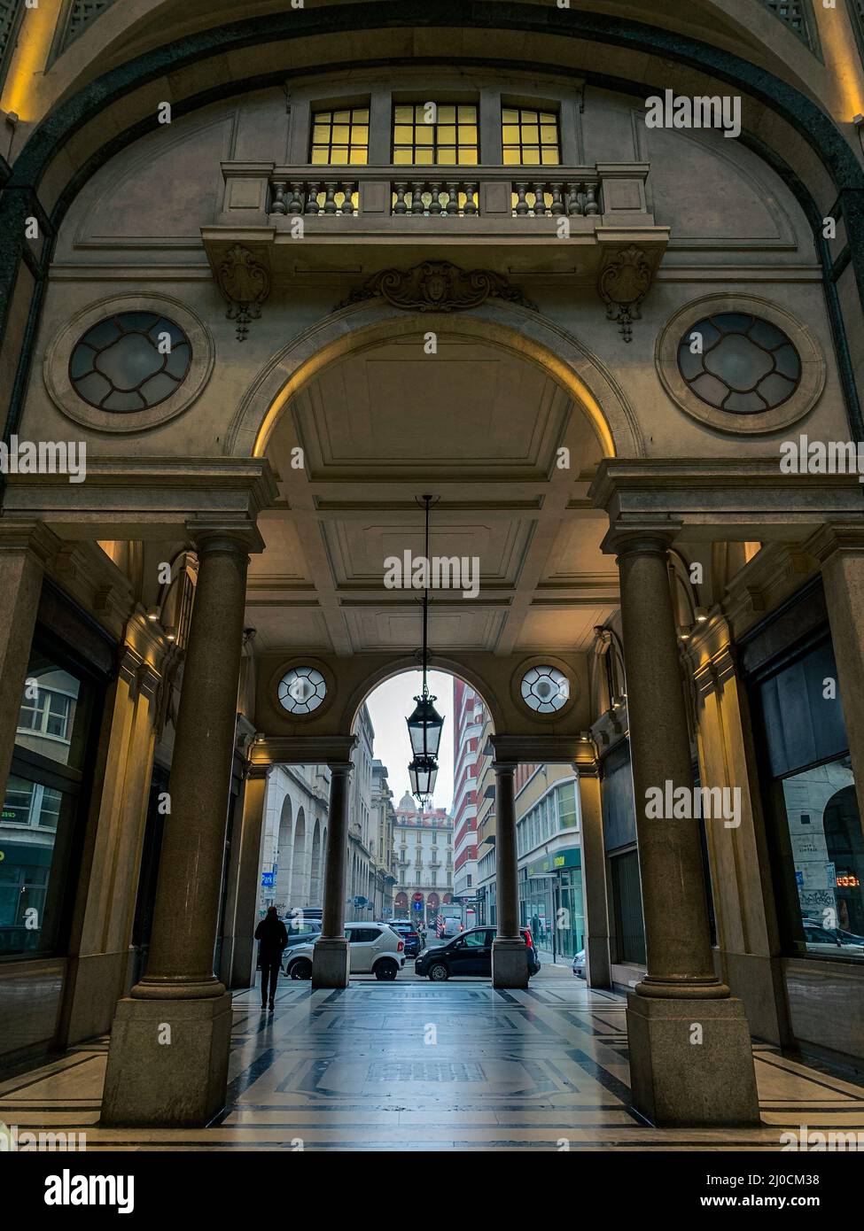 Beautiful medieval buildings in the center of Turin, Italy Stock Photo ...
