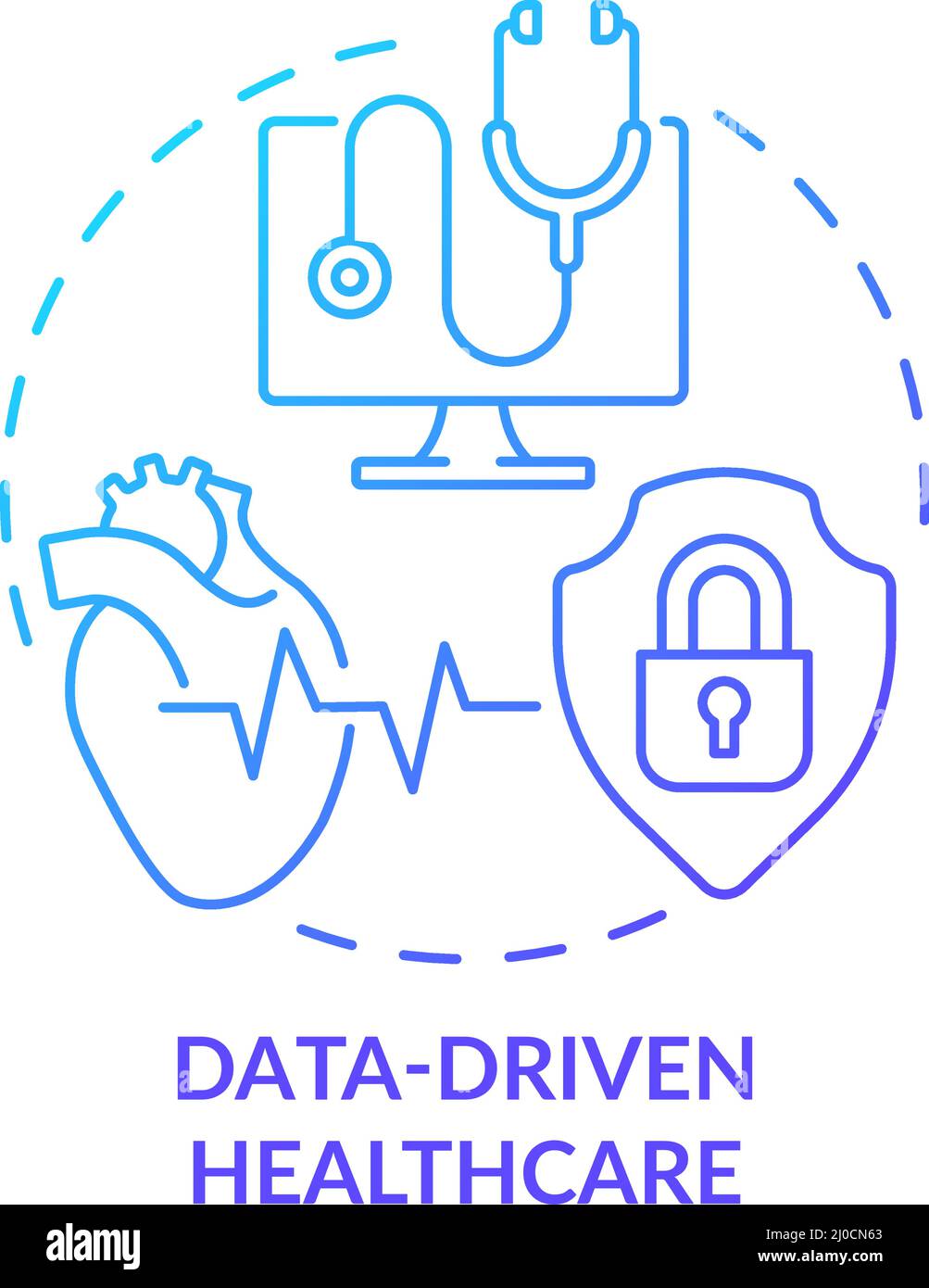 Data-driven healthcare blue gradient concept icon Stock Vector Image ...