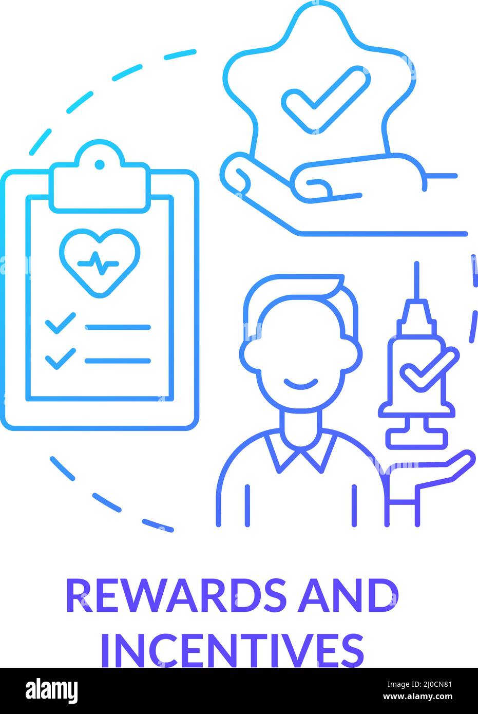 Rewards and incentives blue gradient concept icon Stock Vector Image ...