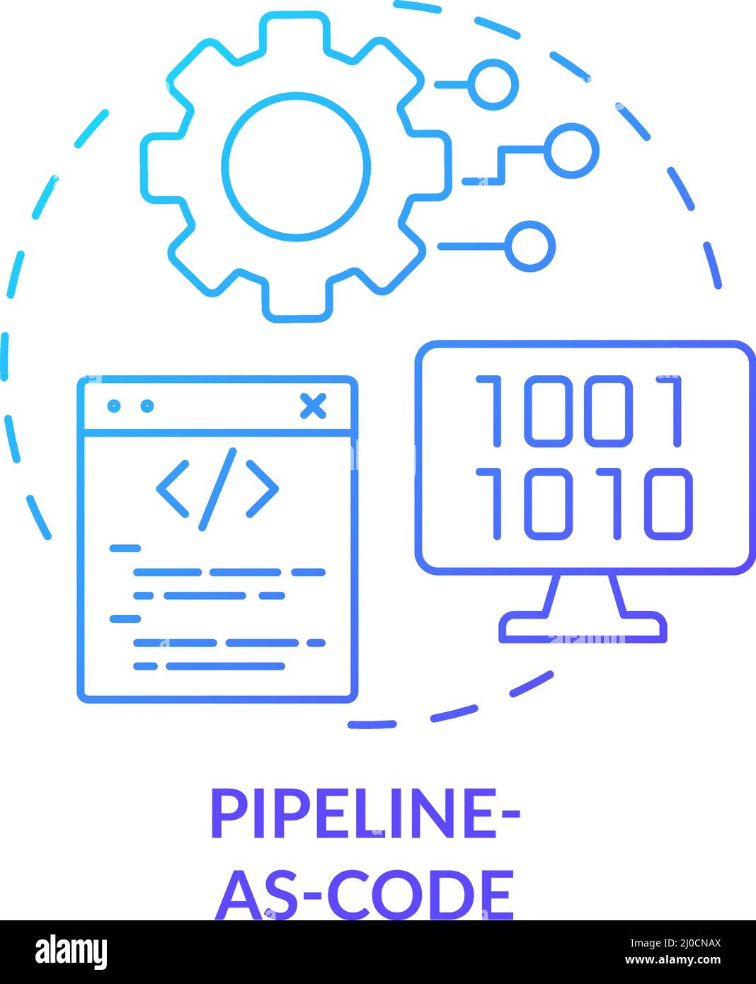 Pipeline-as-code blue gradient concept icon Stock Vector Image & Art ...