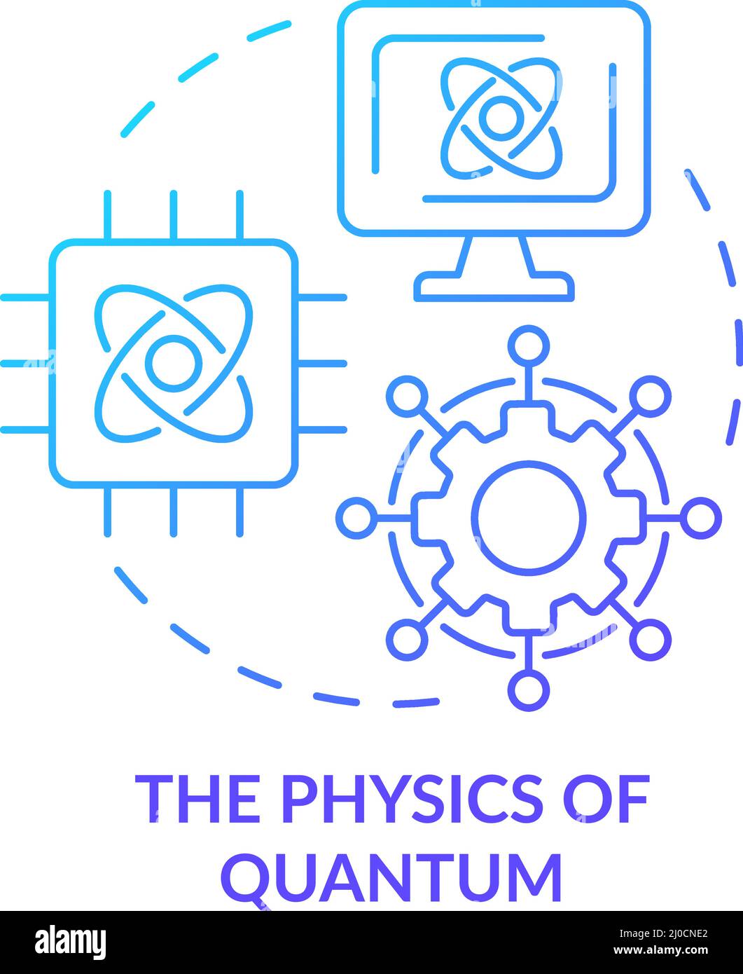 Physics of quantum blue gradient concept icon Stock Vector Image & Art ...